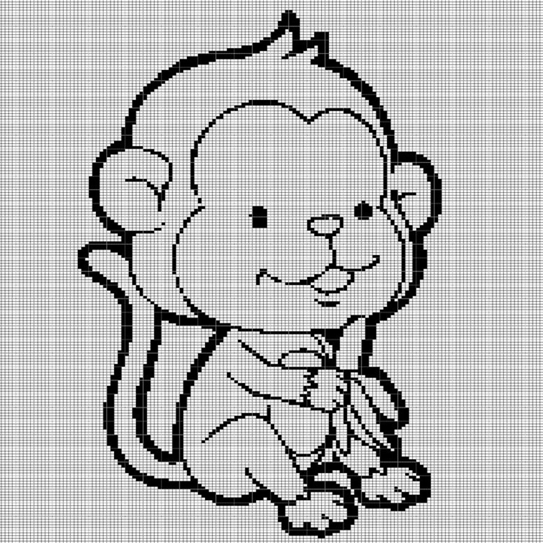 Monkey Crochet Afghan Pattern Graph - Etsy
