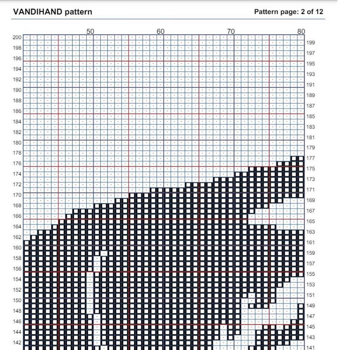 Catfish Crochet Afghan Pattern Graph - Etsy