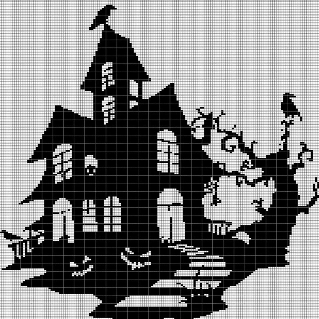 Haunted House 2 Crochet Afghan Pattern Graph - Etsy