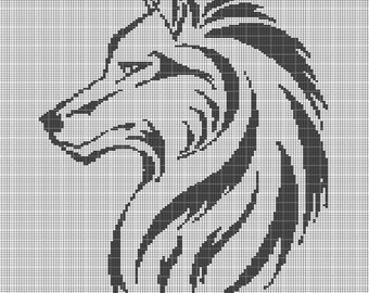 Gray Wolf Head Crochet Afghan Pattern Graph - Etsy