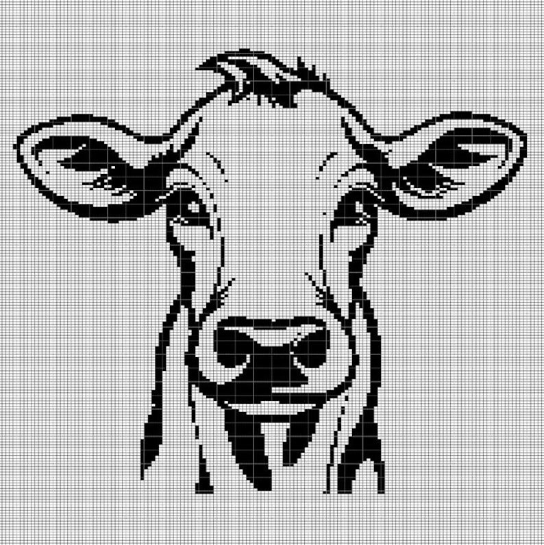 Cow Head 9 Crochet Afghan Pattern Graph - Etsy