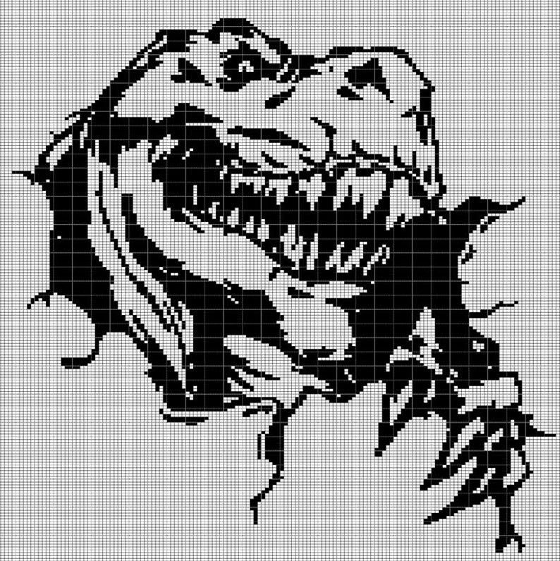 T-rex Head 2 Crochet Afghan Pattern Graph - Etsy