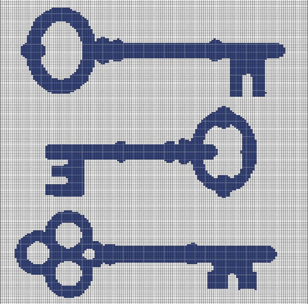 Old Keys Crochet Afghan Pattern Graph - Etsy