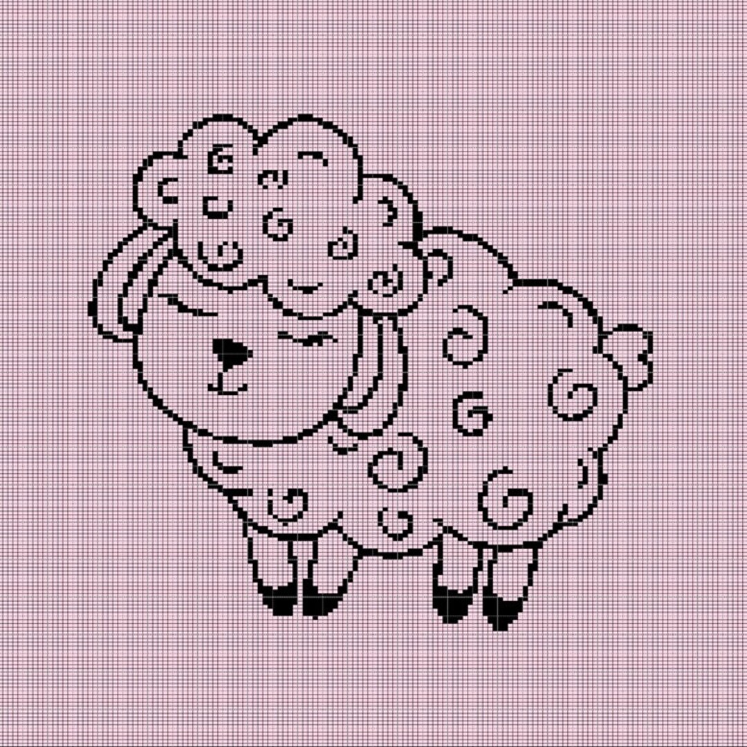 Little Sheep Crochet Afghan Pattern Graph - Etsy