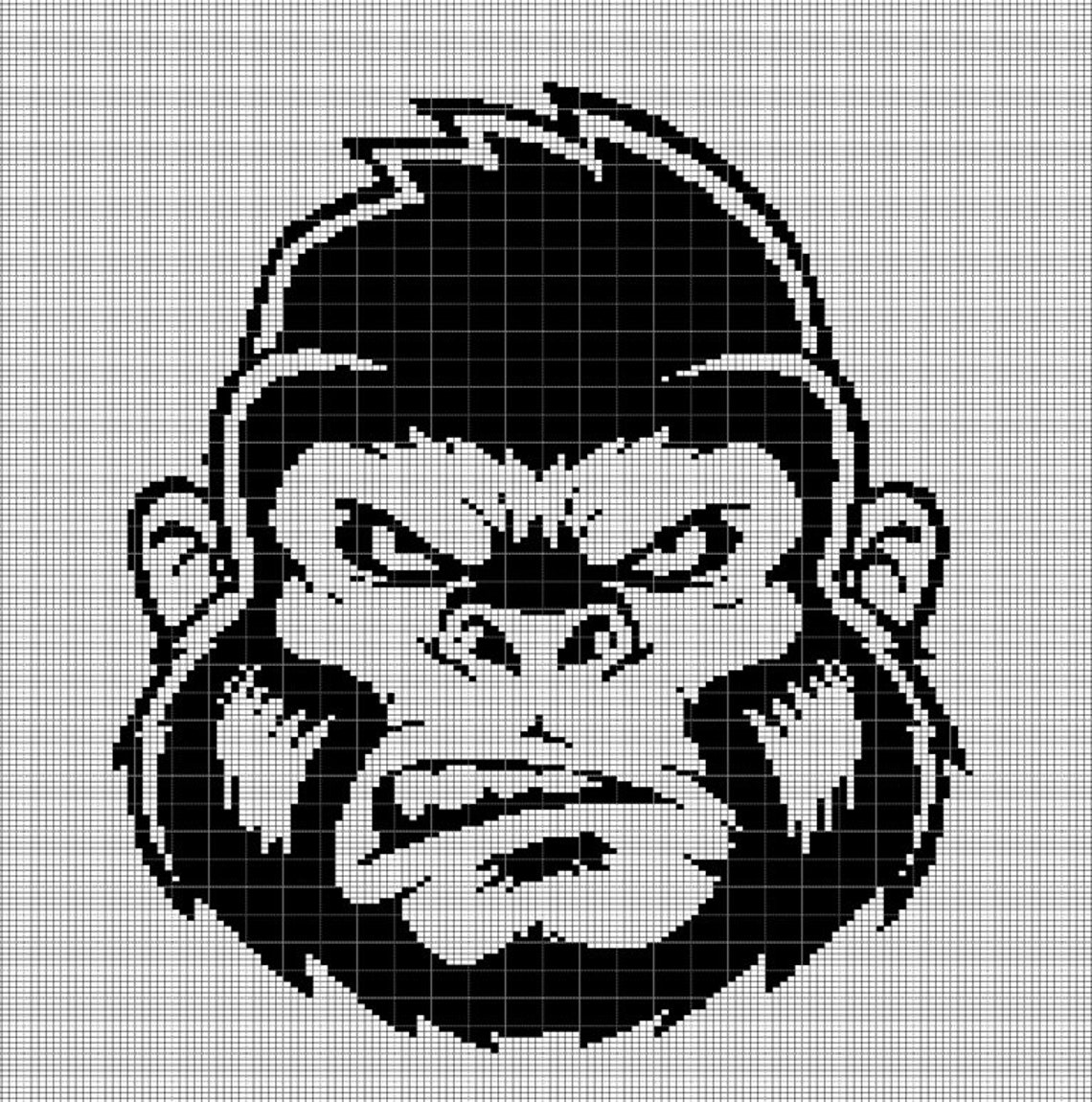 Monkey Head 6 Crochet Afghan Pattern Graph - Etsy