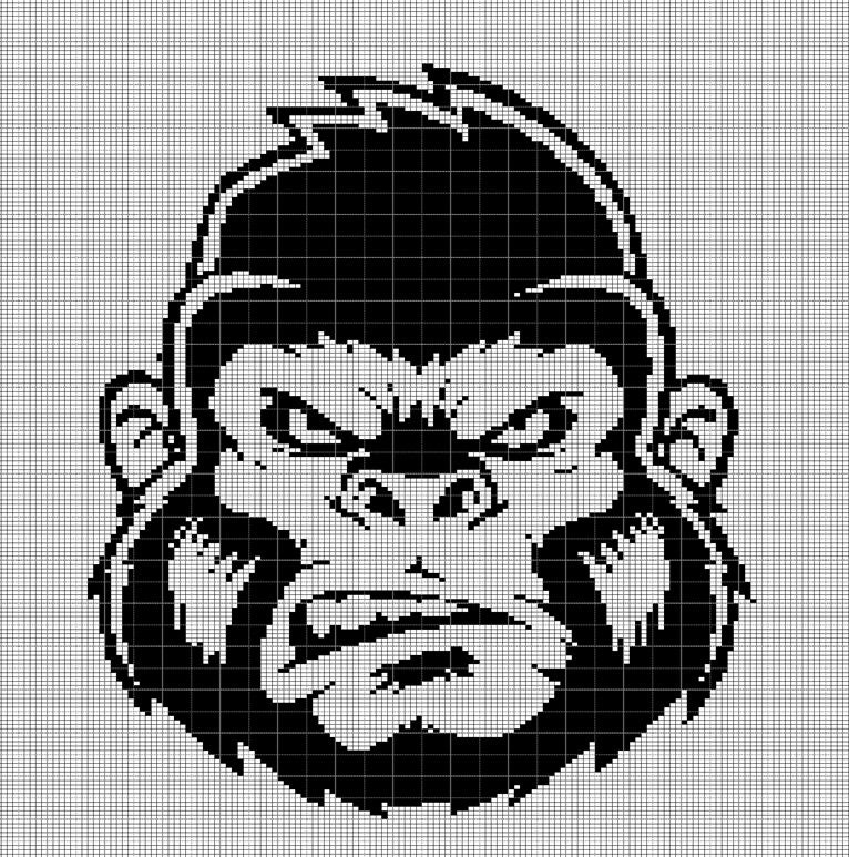 Monkey Head 6 Crochet Afghan Pattern Graph - Etsy