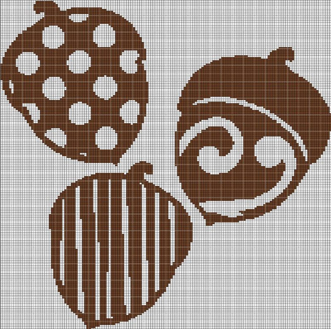 Acorns Crochet Afghan Pattern Graph - Etsy