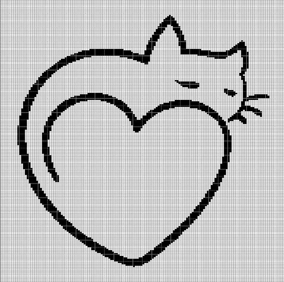 Cat Love 2 Crochet Afghan Pattern Graph - Etsy