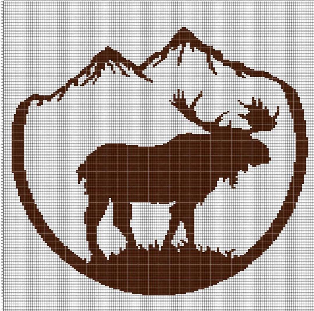 Moose 3 Crochet Afghan Pattern Graph - Etsy