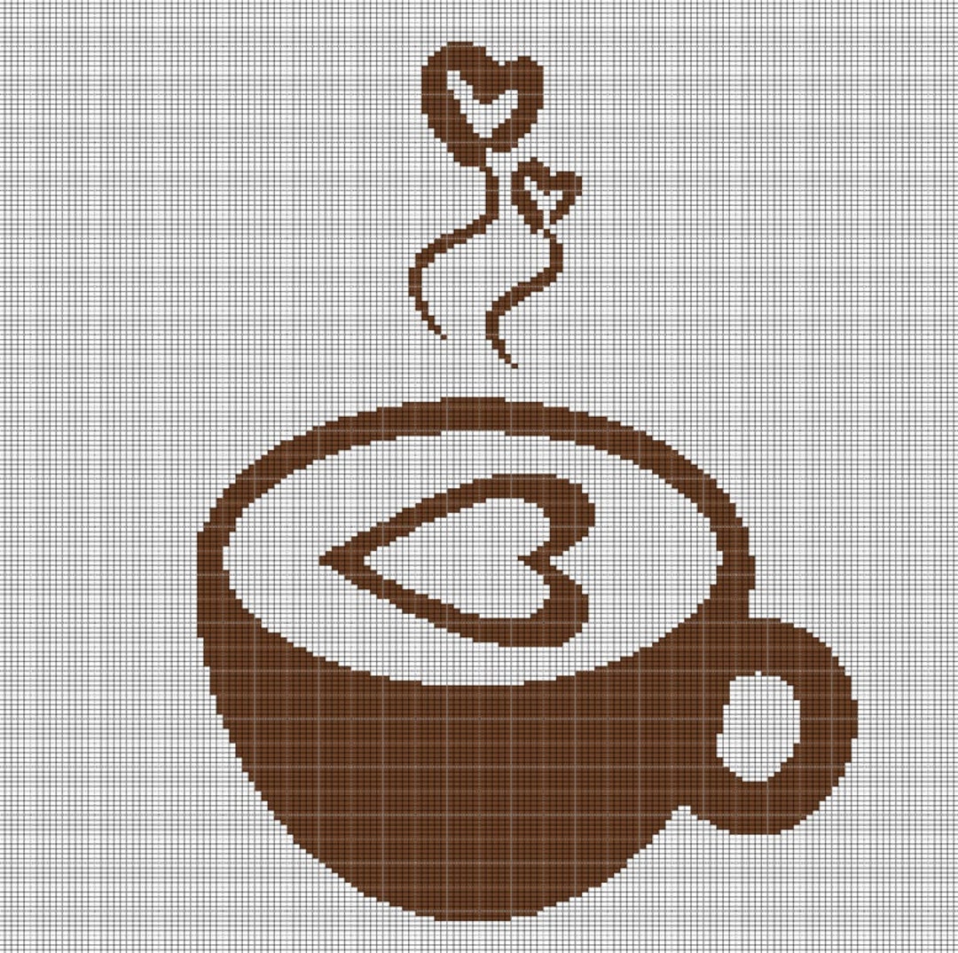 Coffee 9 Crochet Afghan Pattern Graph - Etsy