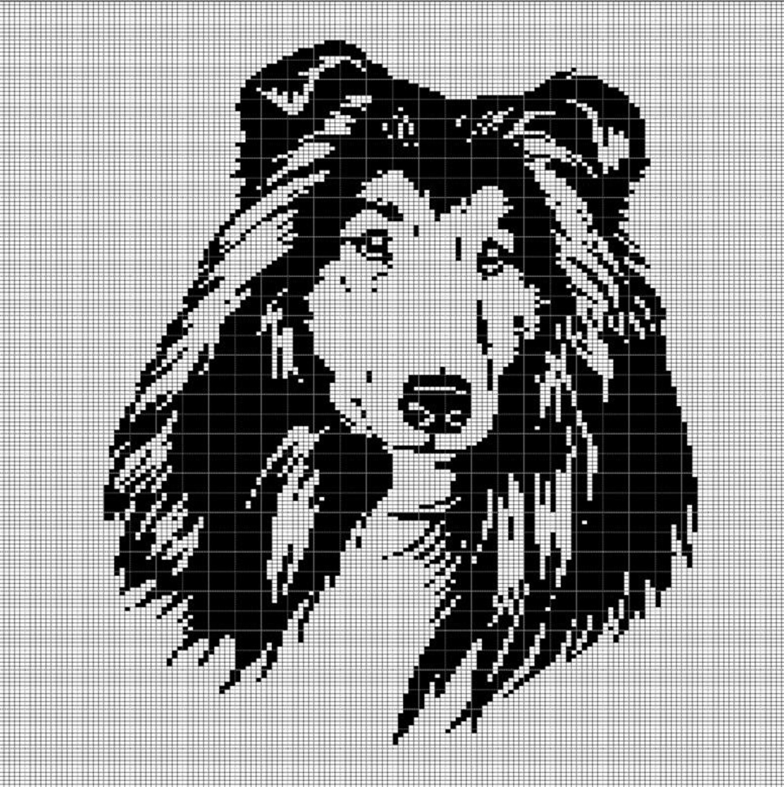 Rough Collie Crochet Afghan Pattern Graph - Etsy