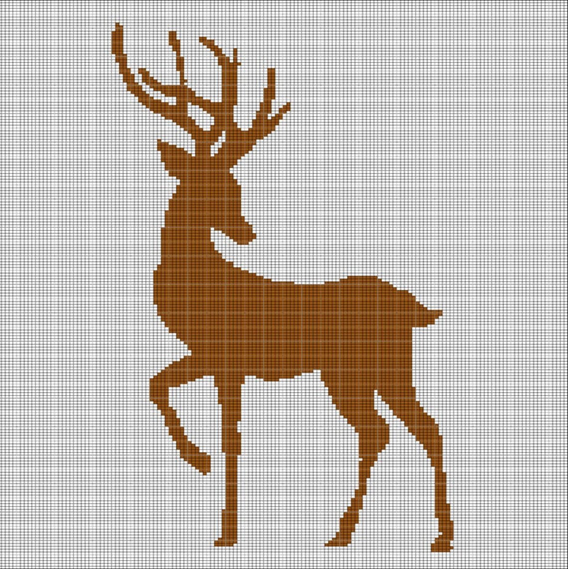 Deer 10 Crochet Afghan Pattern Graph - Etsy