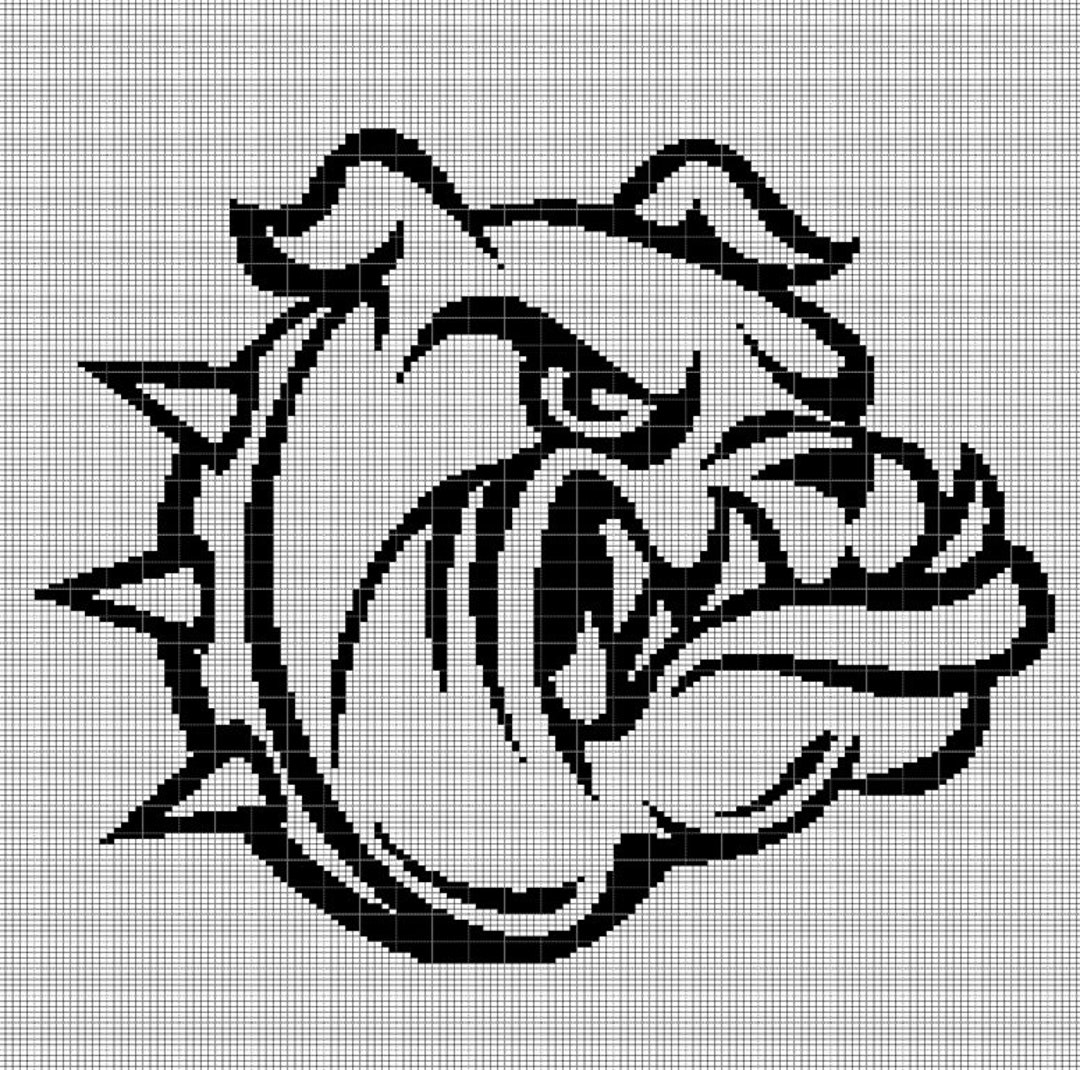 Bulldog Head 4 Crochet Afghan Pattern Graph - Etsy
