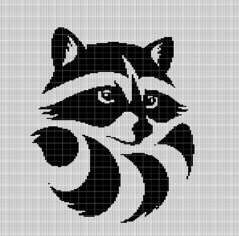 Raccoon 3 Crochet Afghan Pattern Graph - Etsy