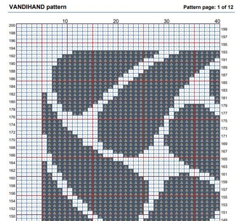 Dark Gray Motif Crochet Afghan Pattern Graph - Etsy