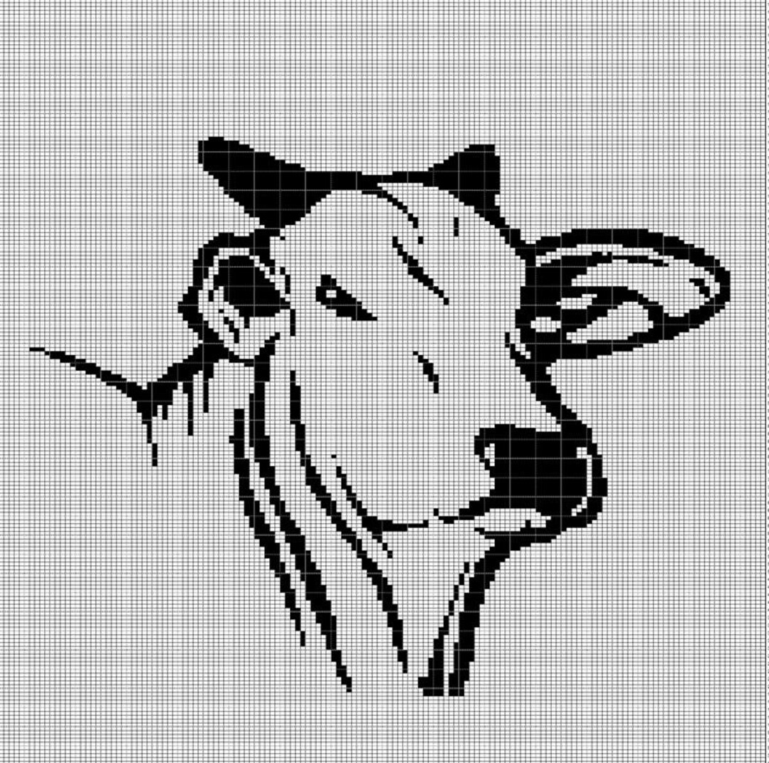 Cow Head 8 Crochet Afghan Pattern Graph - Etsy