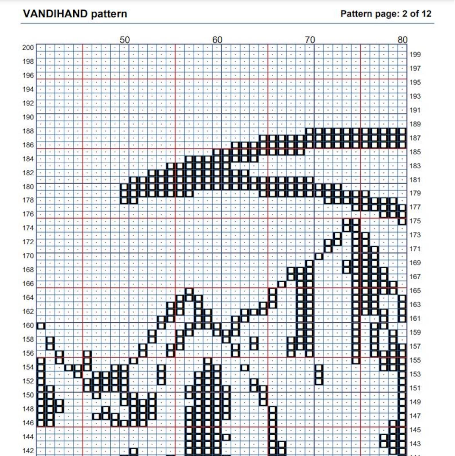 Wolf and Moon 7 Crochet Afghan Pattern Graph - Etsy