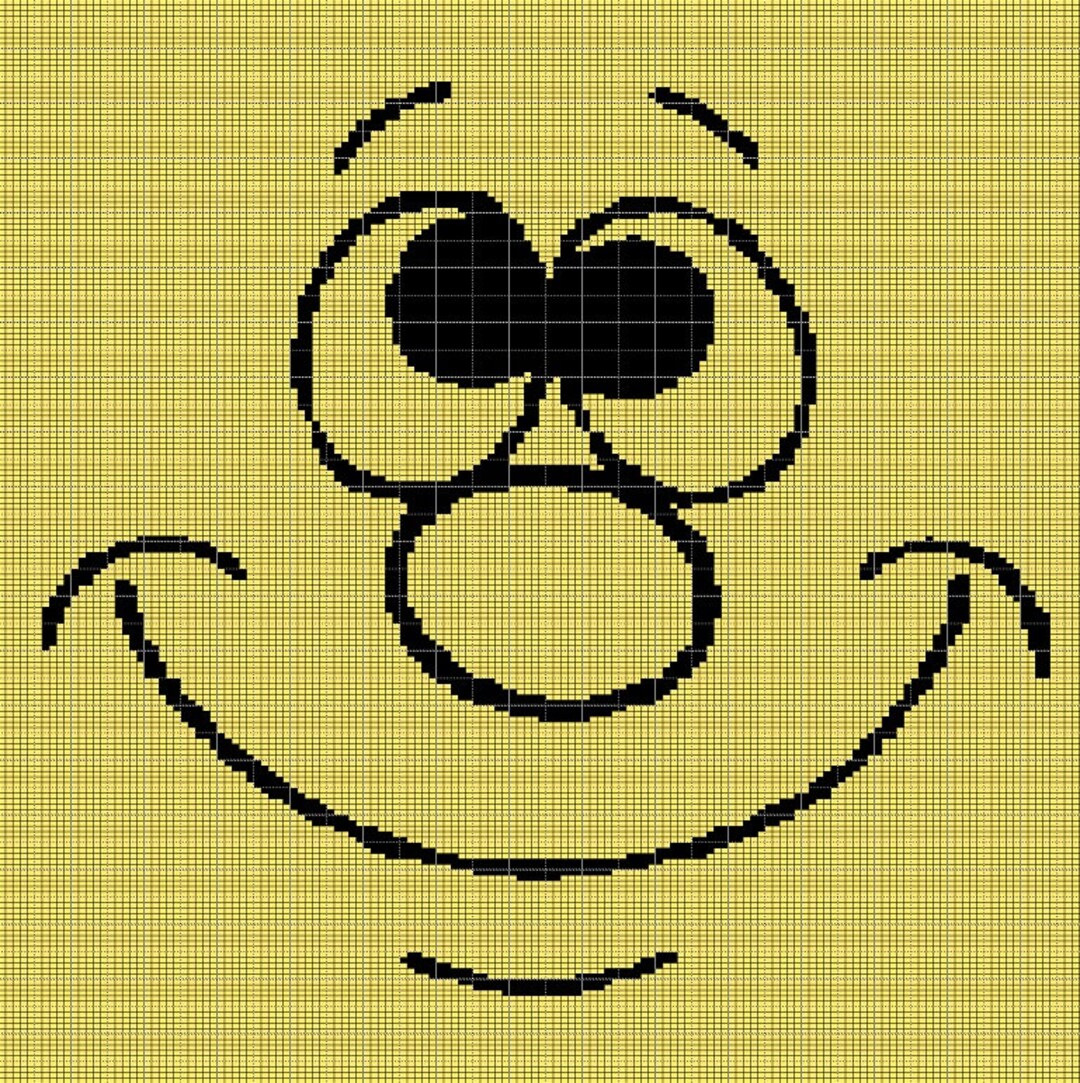 Smile Face 2 Crochet Afghan Pattern Graph - Etsy