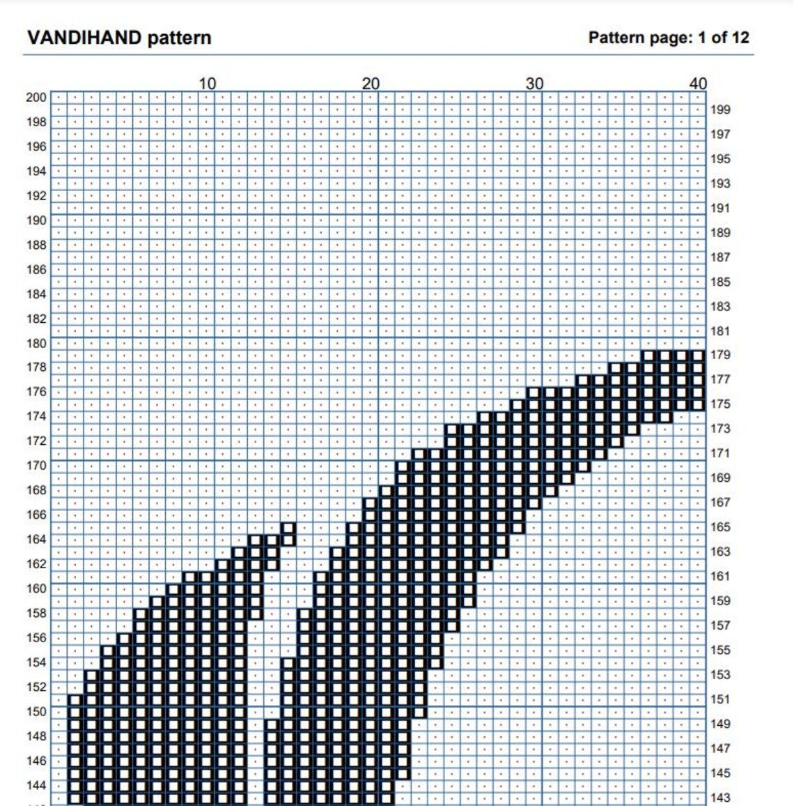 Bulldog 2 Crochet Afghan Pattern Graph - Etsy