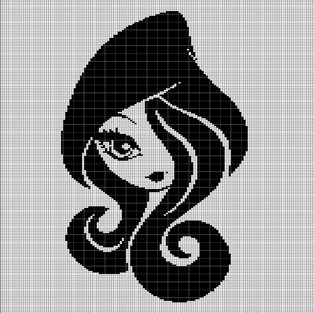 Girl Face Crochet Afghan Pattern Graph - Etsy