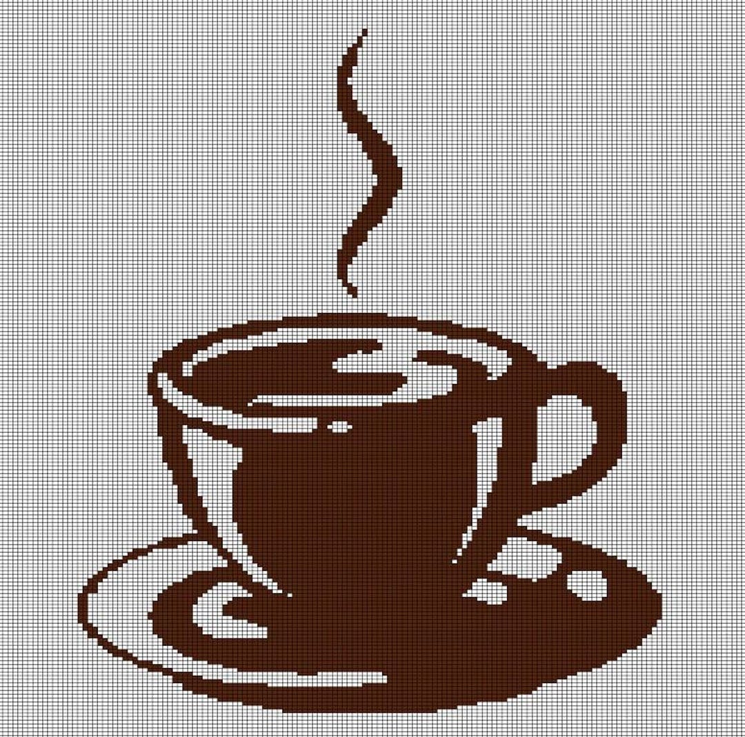 Cup of Coffee Crochet Afghan Pattern Graph - Etsy