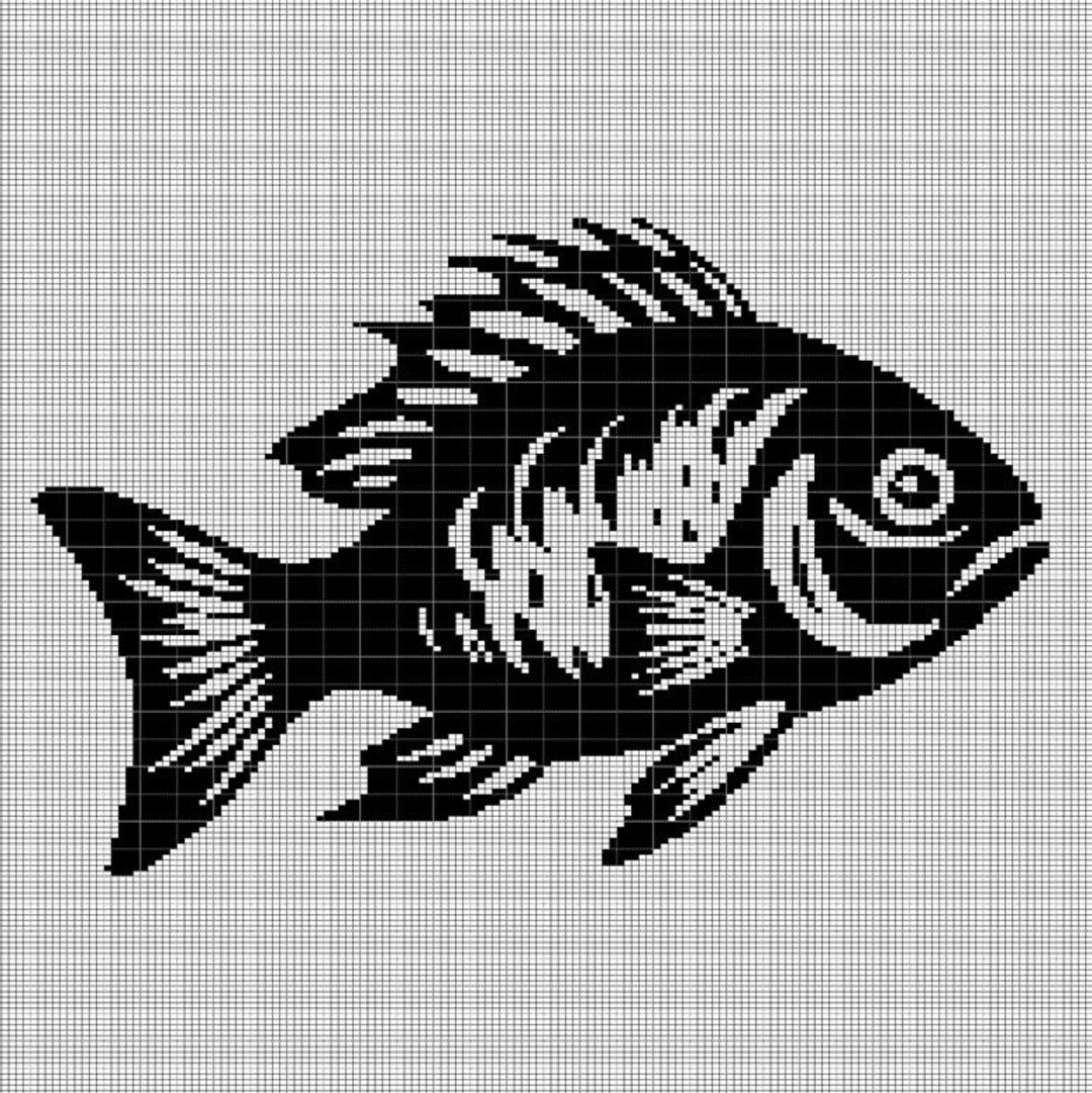 Fish 17 Crochet Afghan Pattern Graph - Etsy