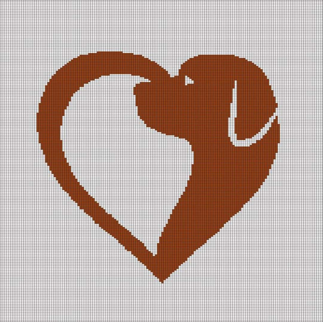 Love Dog Crochet Afghan Pattern Graph - Etsy