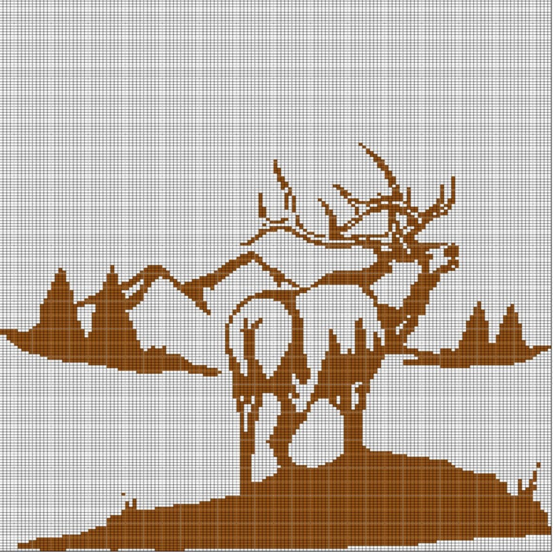 Deer 9 Crochet Afghan Pattern Graph - Etsy