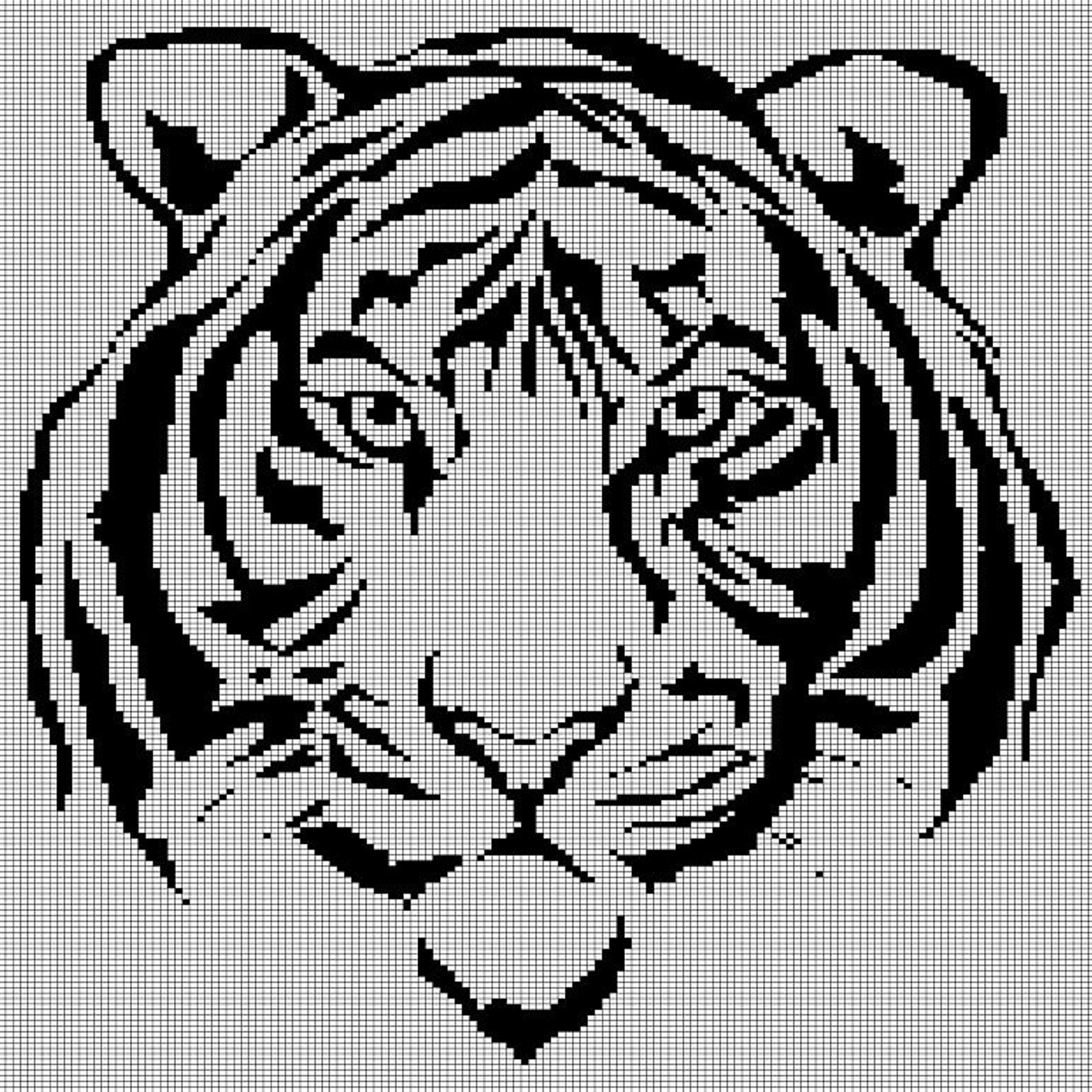 Tiger Head 2 Crochet Afghan Pattern Graph - Etsy