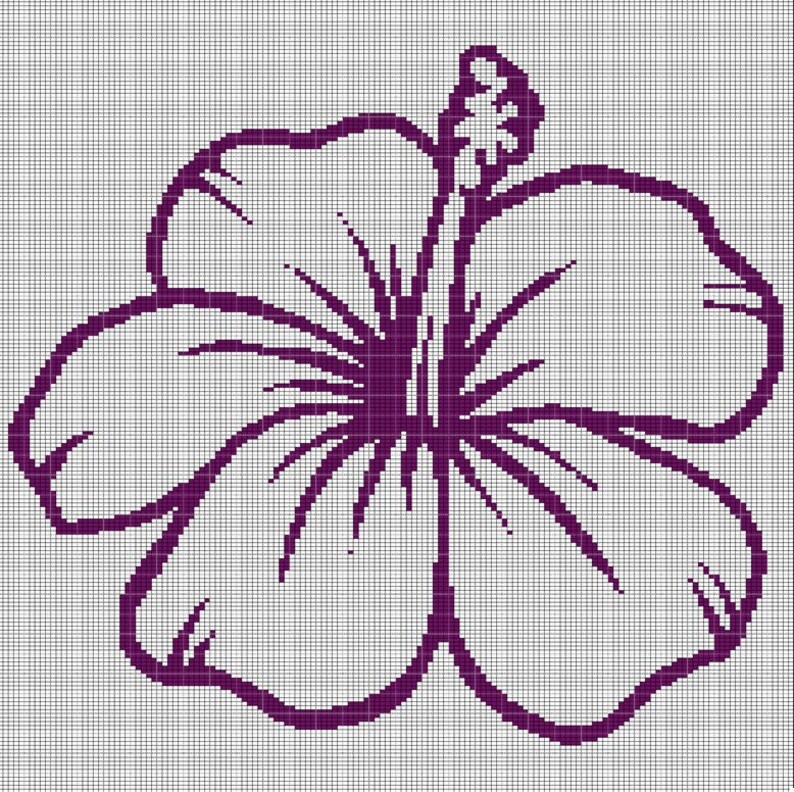 Hibiscus 5 Crochet Afghan Pattern Graph - Etsy