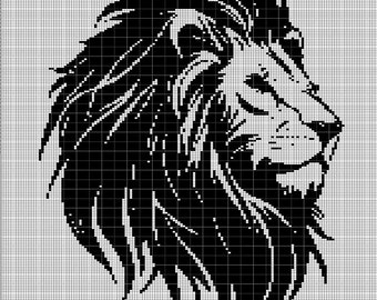 Lion Head 4 Crochet Afghan Pattern Graph - Etsy