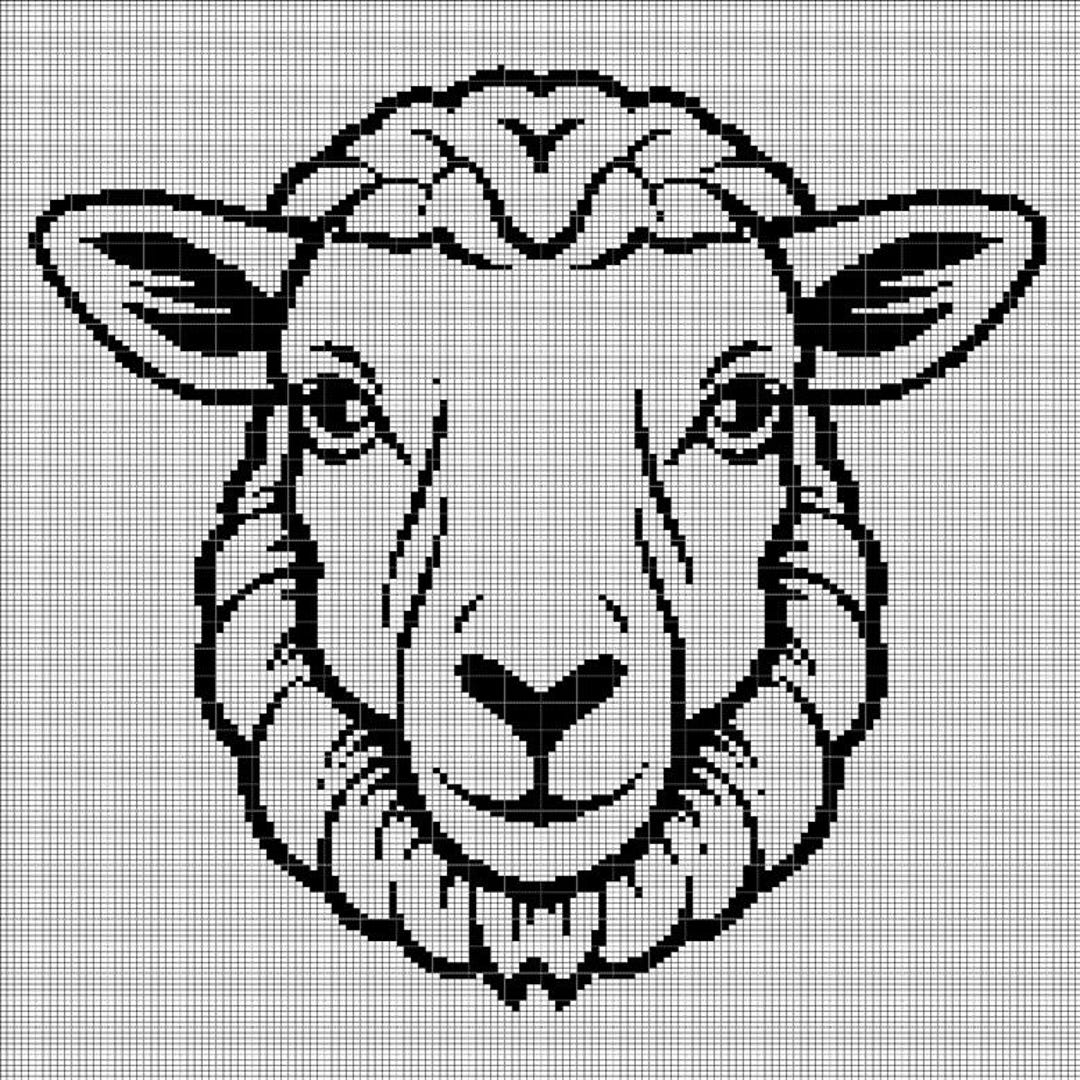 Sheep Head 2 Crochet Afghan Pattern Graph - Etsy
