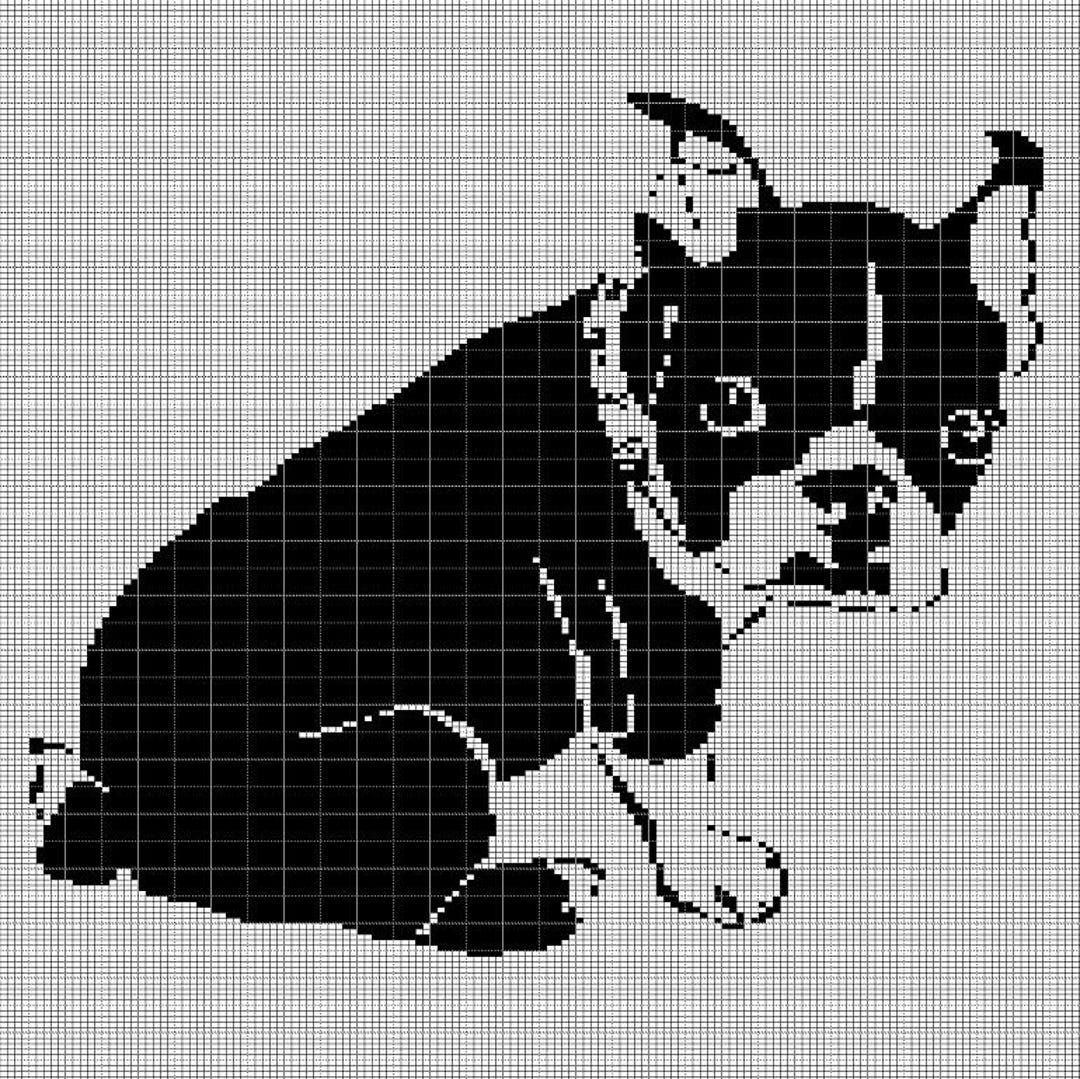 French Bulldog 2 Crochet Afghan Pattern Graph - Etsy
