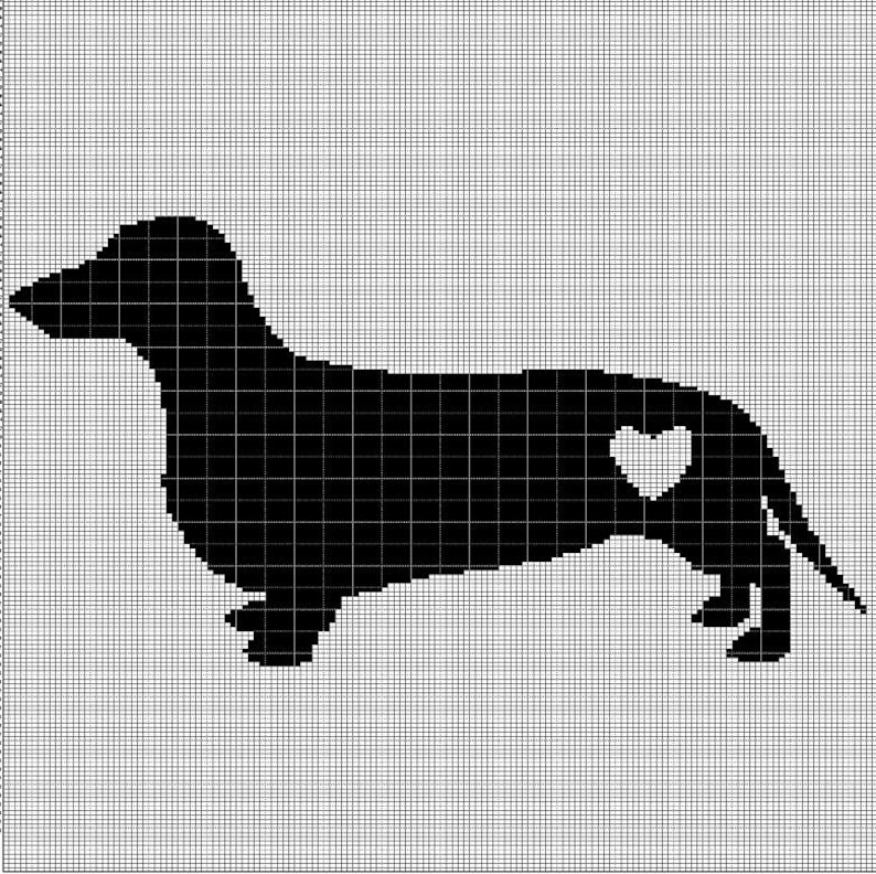 Dachshund Love Crochet Afghan Pattern Graph - Etsy