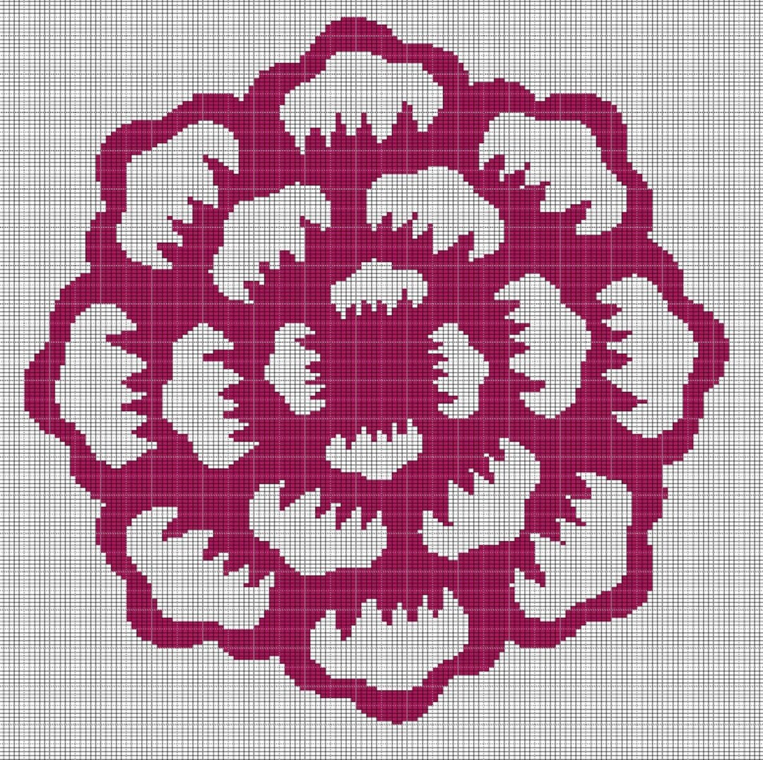 Flower 6 Crochet Afghan Pattern Graph - Etsy