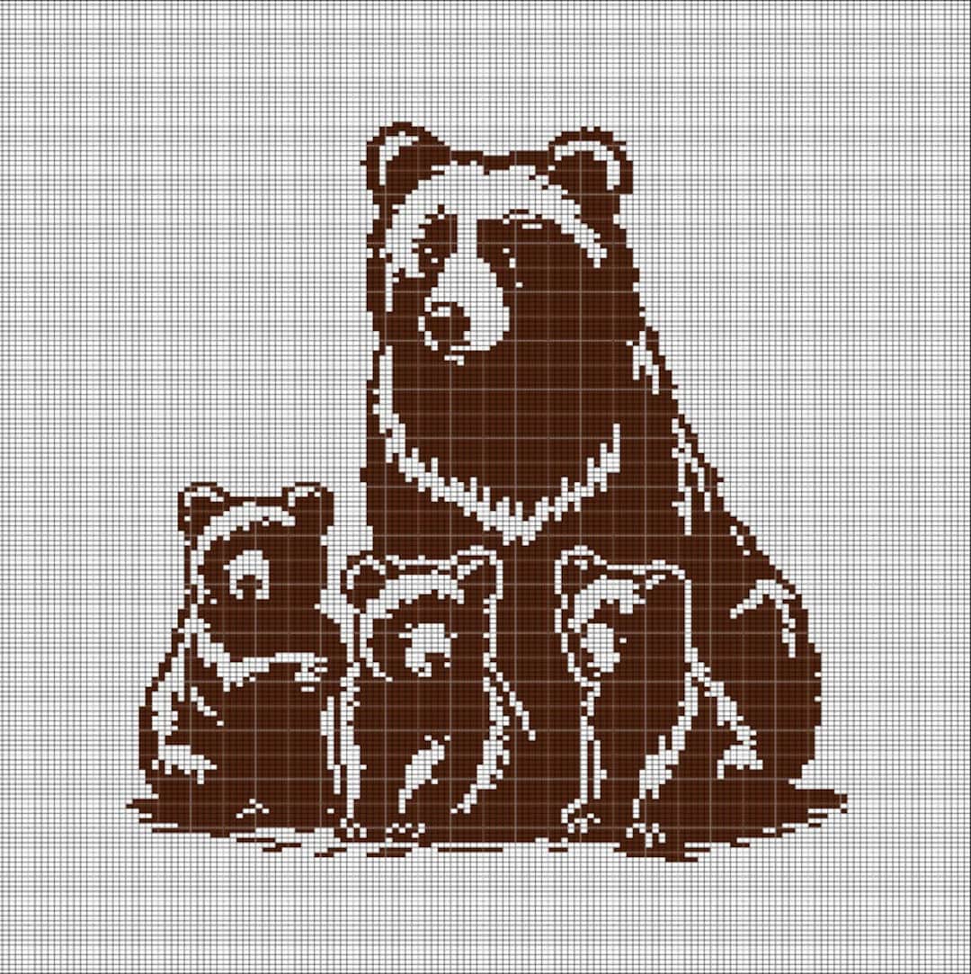 Bear Family Crochet Afghan Pattern Graph - Etsy