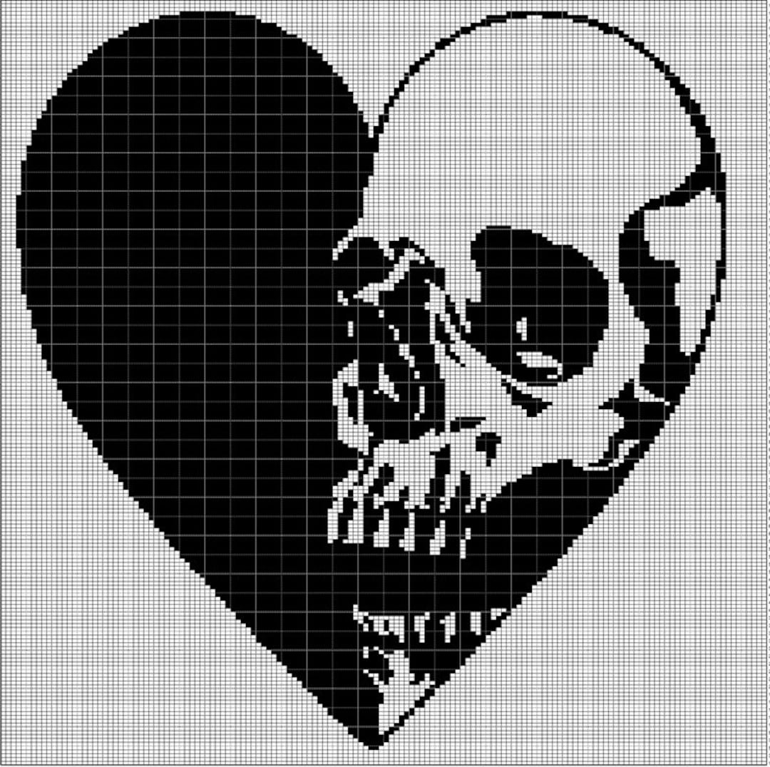 Hearth With Skull Crochet Afghan Pattern Graph - Etsy