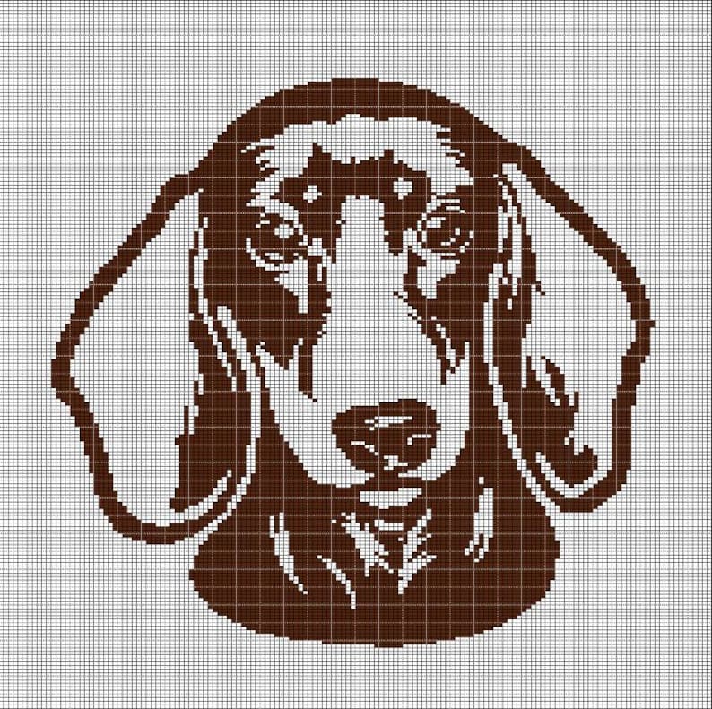 Dachshund Head Crochet Afghan Pattern Graph - Etsy