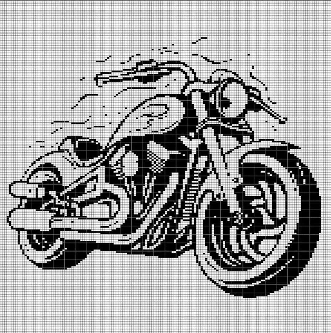 Motorcycle 3 Crochet Afghan Pattern Graph - Etsy