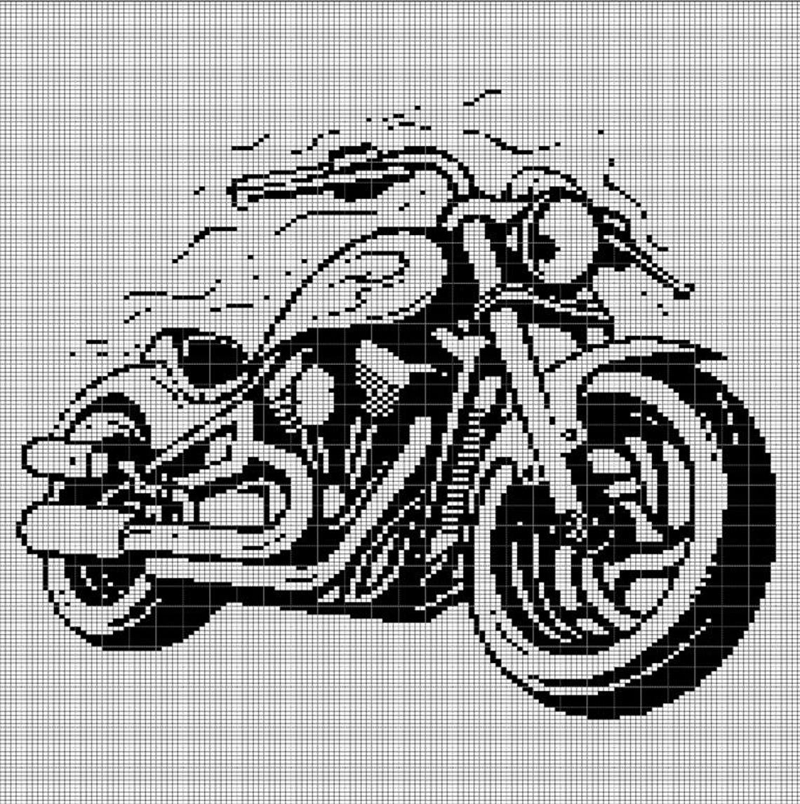 Motorcycle 3 Crochet Afghan Pattern Graph - Etsy