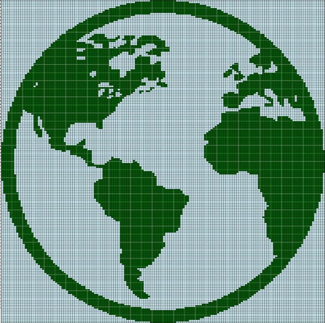 Earth Crochet Afghan Pattern Graph - Etsy