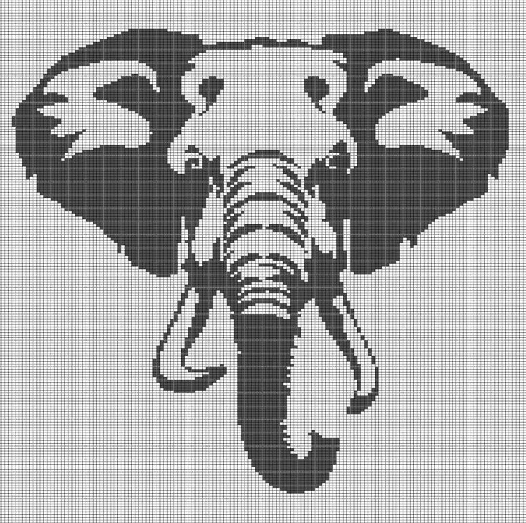 Elephant Head 9 Crochet Afghan Pattern Graph - Etsy Canada