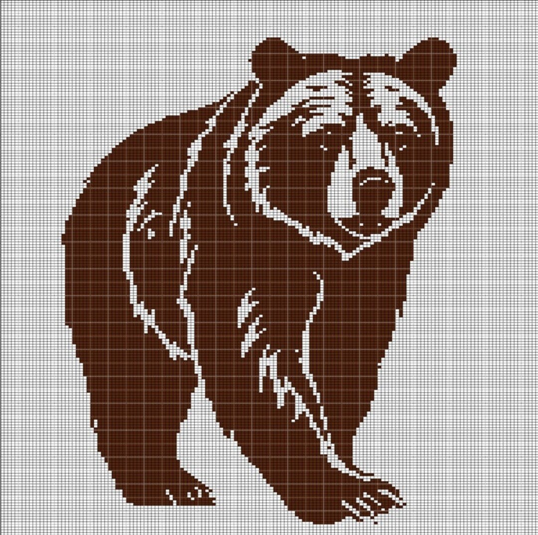 Bear 2 Crochet Afghan Pattern Graph - Etsy