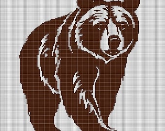 Bear Family Crochet Afghan Pattern Graph - Etsy