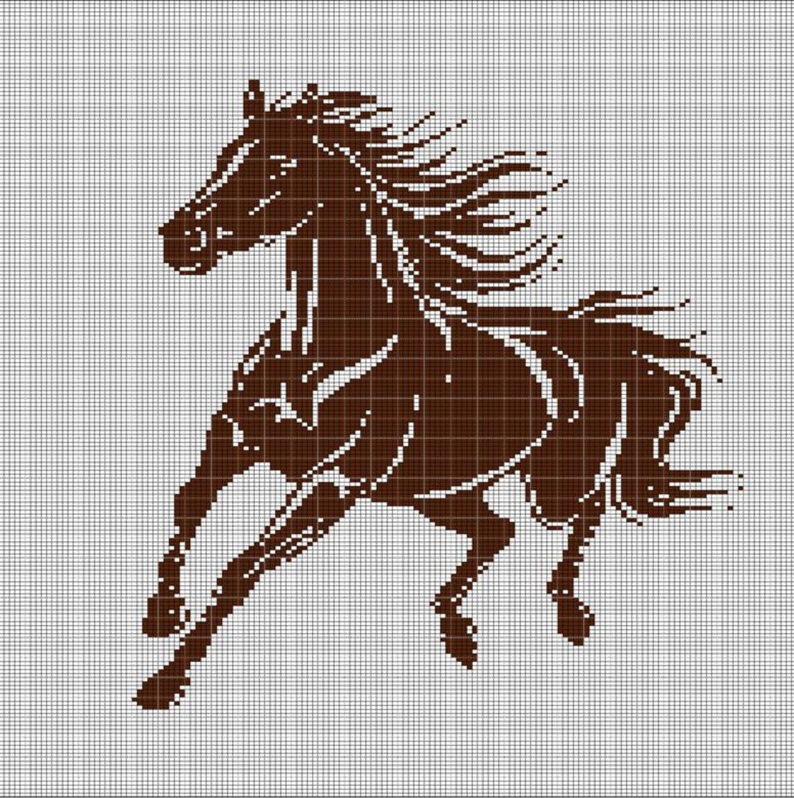 Running Horse Crochet Afghan Pattern Graph - Etsy