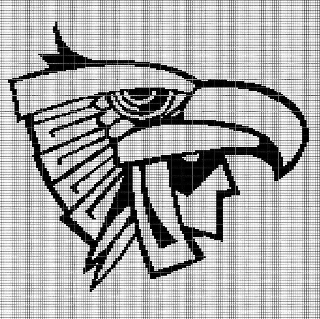 Aztec Warrior Head Crochet Afghan Pattern Graph - Etsy