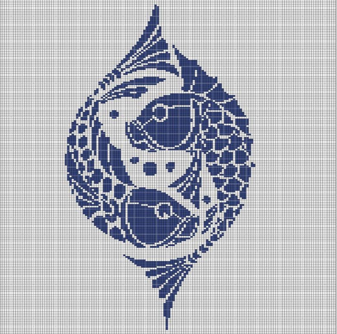 Fishes 4 Crochet Afghan Pattern Graph - Etsy