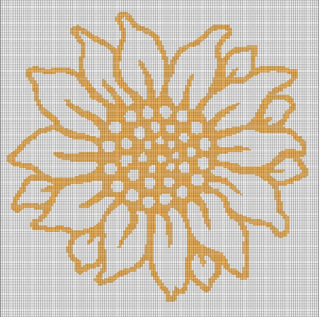 Sunflower 3 Crochet Afghan Pattern Graph - Etsy