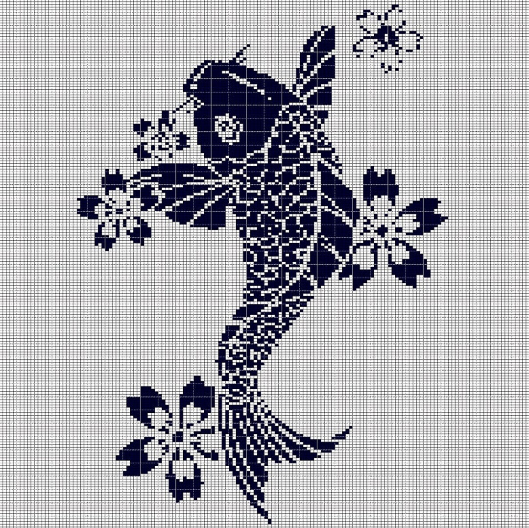 Koi Fish With Flowers Crochet Afghan Pattern Graph - Etsy