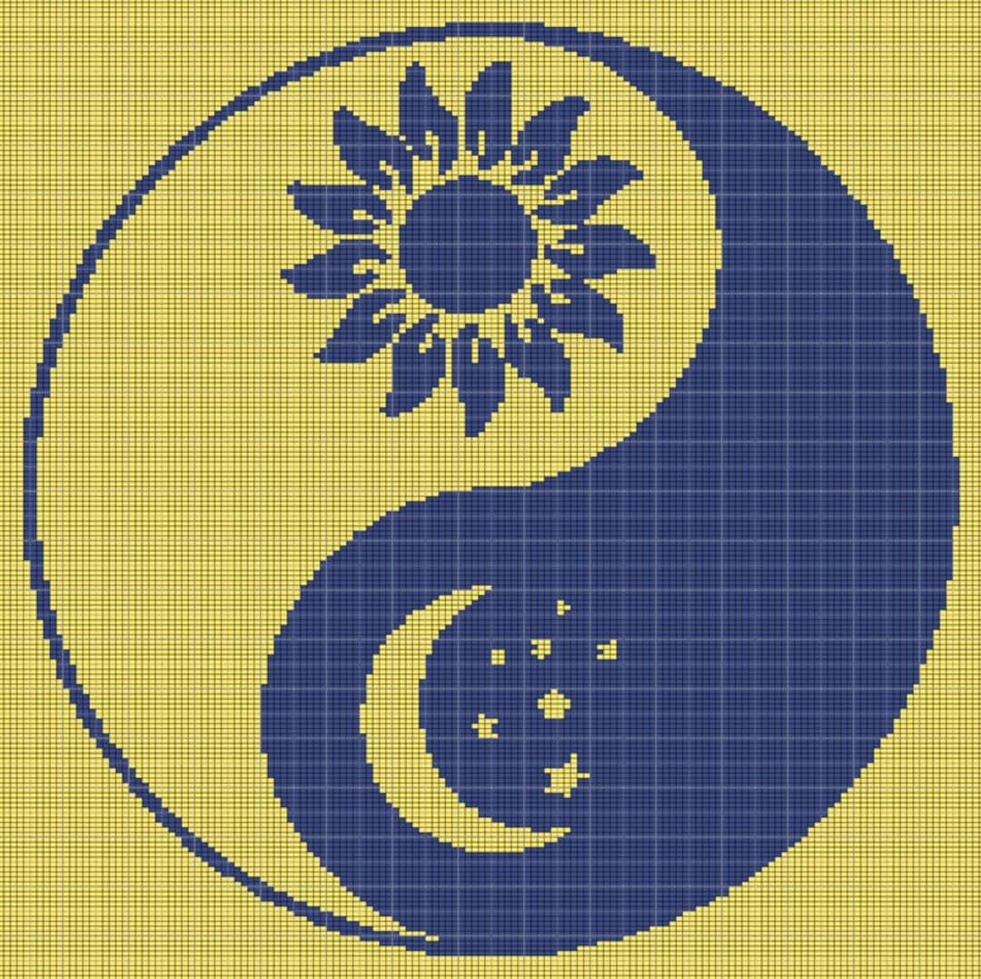 Yin Yang Crochet Afghan Pattern Graph - Etsy